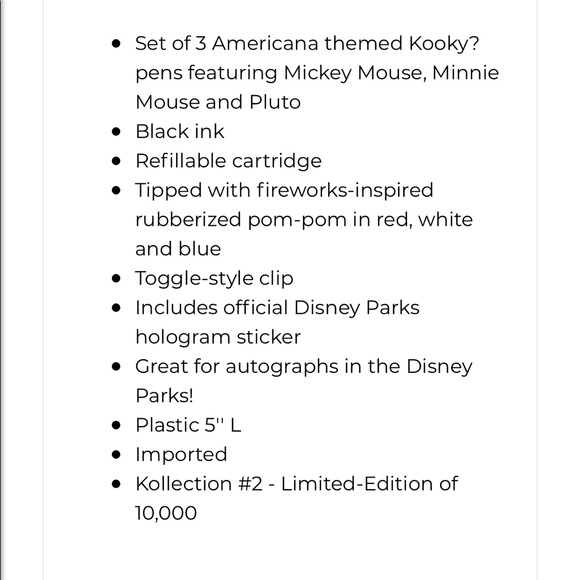 Disney | Other | Disney Americana Mickey Friends Kooky Pen Set | Poshmark